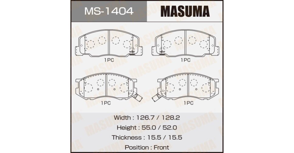 MASUMA MS-1404. Купить колодки тормозные дисковые masuma передние ...