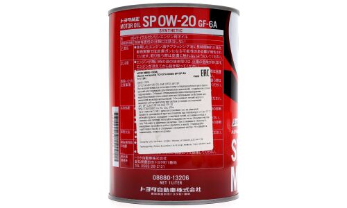 Масло моторное Toyota Motor Oil 0w20, синтетическое, API SP, ILSAC GF ...