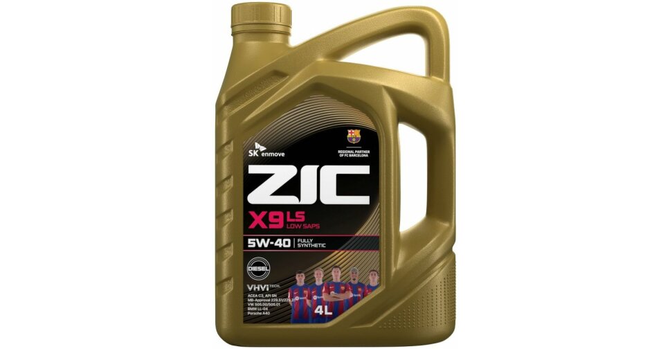 Масло моторное ZIC X9 LS Diesel 5w40, синтетическое, API SN, ACEA C3 ...
