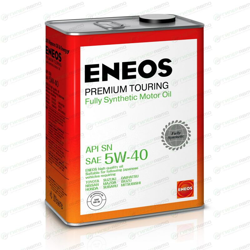 Масло моторное Eneos Premium Touring 5w40, синтетическое, API SN, для ...