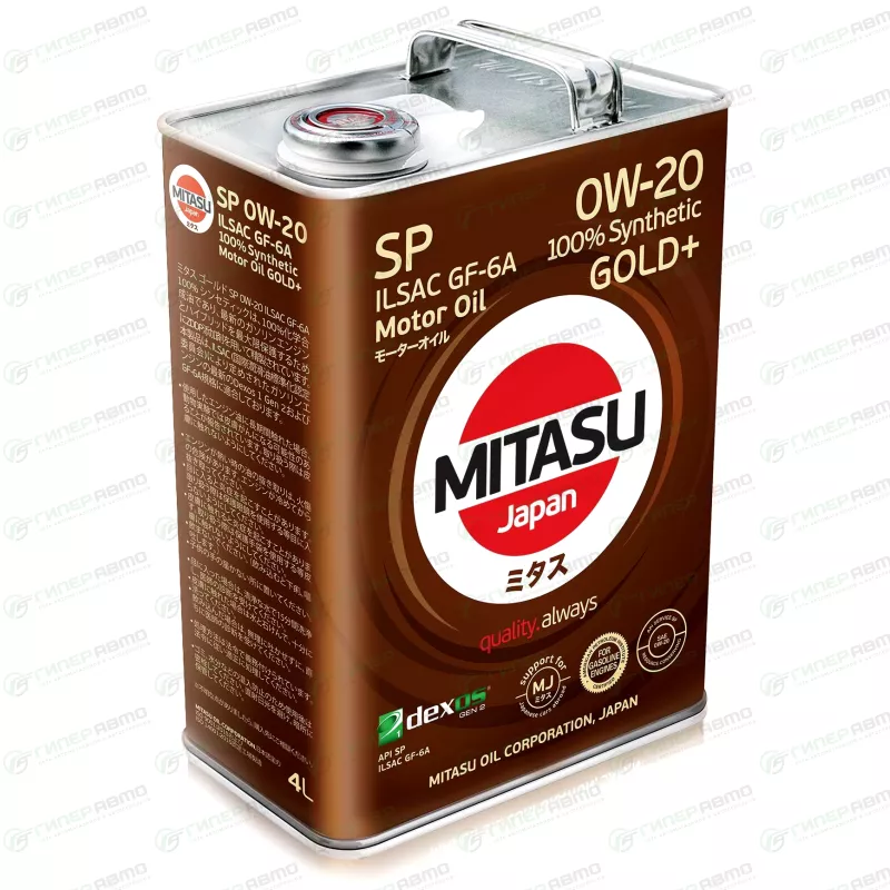 Масло моторное Mitasu Gold Hybrid 0w20, синтетическое, API SN, ILSAC GF ...